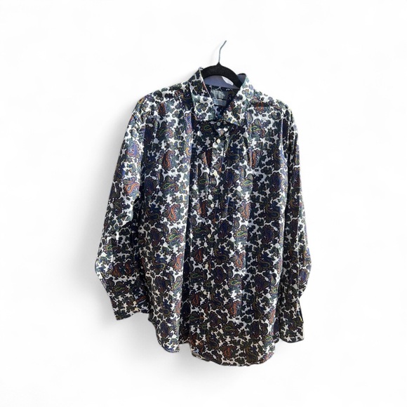 Thomas Dean | Shirts | Thomas Dean Mens Vibrant Paisley Shirt | Poshmark